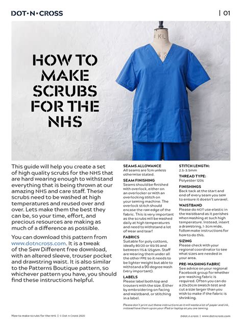 Dot N Cross How To Make Nhs Scrubs Pdf