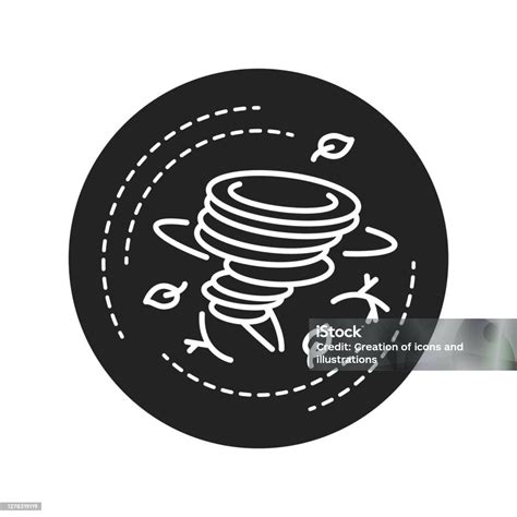 토네이도 블랙 글리프 아이콘 지구의 두 표면과 접촉하는 공기의 급속하게 회전 기둥 웹 페이지 모바일 앱 프로모션용 픽토그램 Ui Ux Gui 디자인 요소 개념에 대한 스톡