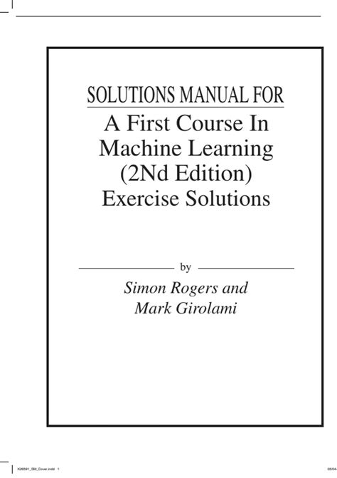 Solution Manual For A First Course In Machine Learning 2nd Edition By Simon Rogers Mark