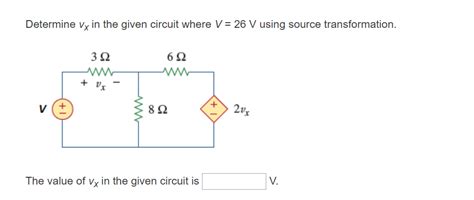 Solved Use Source Transformation To Find Vo In The Circuit