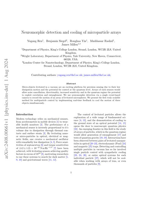 Pdf Neuromorphic Detection And Cooling Of Microparticle Arrays