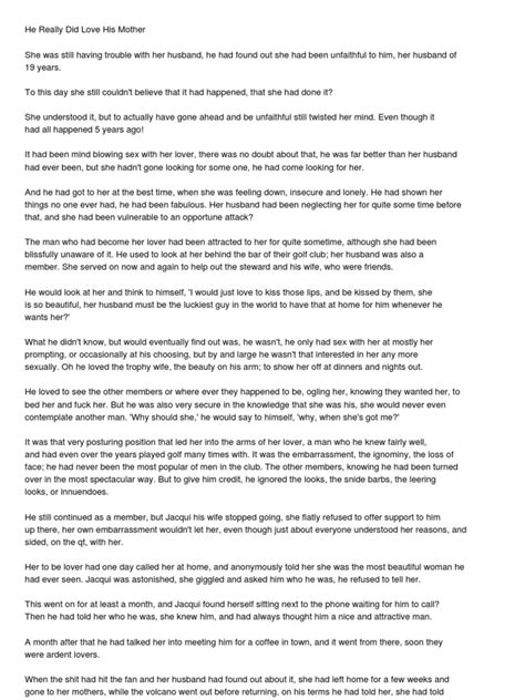 He Really Did Love His Mother Download Free Pdf Sex