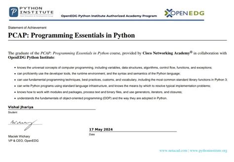 Excited To Share That I Have Successfully Completed The Programming Essentials In Python