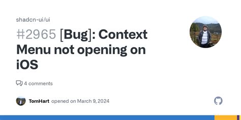 Bug Context Menu Not Opening On Ios · Issue 2965 · Shadcn Uiui · Github