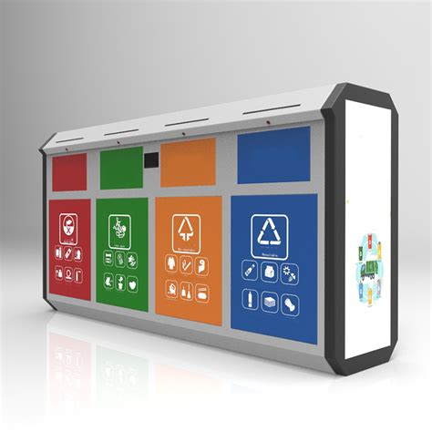 Outside Metal Frame Light Box Custom Garbage Dustbin Dustbin And
