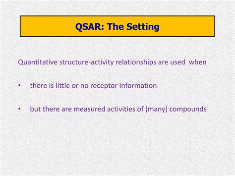 Quantitative Structure Activity Relationships Ppt