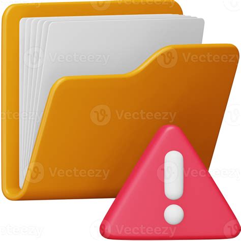 Warning Folder 3d Rendering Isometric Icon 15072058 Png