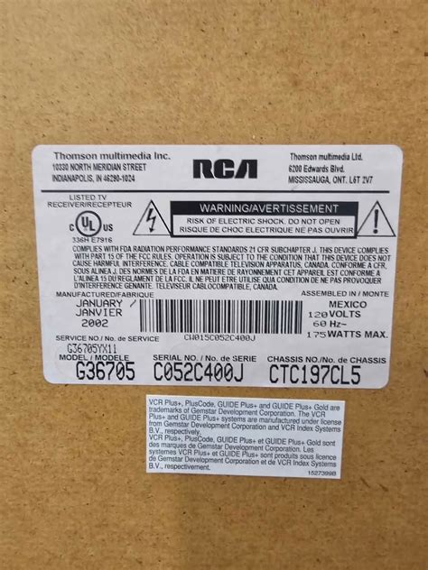Rca 36 Crt Tv G36705 [jan 02] Album On Imgur