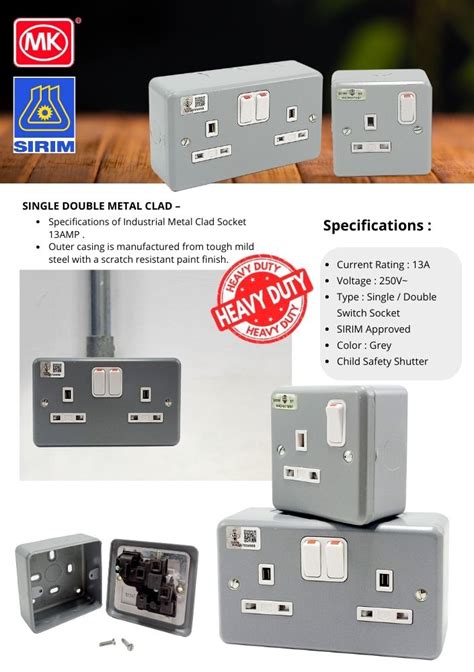 Sirim Mk Metal Clad Switch Heavy Duty Socket A Switch Socket Outlet Suis Soket Industrial
