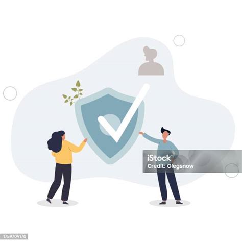 평판 관리 및 우수한 사회적 평판 보호 나쁜 담당자 및 캐릭터 공개 커뮤니케이션으로부터 신원 또는 개인 정보 보호 Flat 벡터 그림 가상현실에 대한 스톡 벡터 아트 및