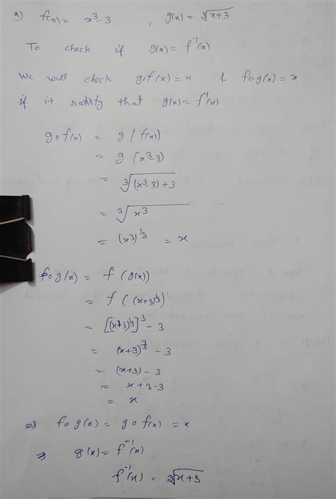 [solved] a if f x x3 3 and g x vx 3 is g x f x