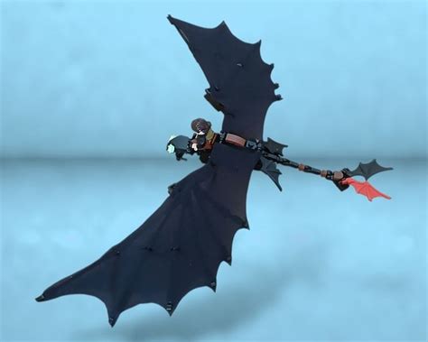 Lego Moc Httyd Minifigure Scale Posable Toothless By Thimdur