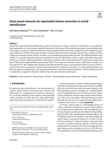 Pdf Deep Neural Networks For Explainable Feature Extraction In Orchid