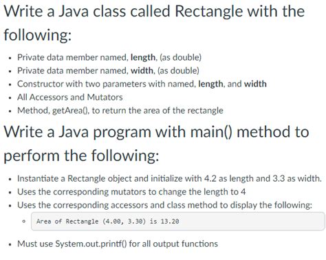 solved write a java class called rectangle with the