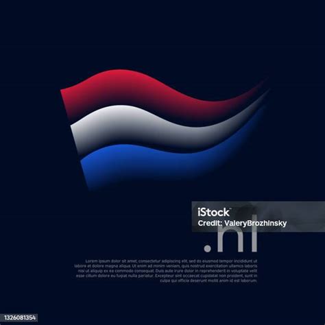 네덜란드 국기 어두운 배경에 네덜란드 플래그 색상 줄무늬 벡터 는 Nl 도메인 텍스트 장소와 함께 국립 포스터 디자인을 양식화