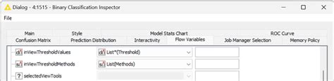Binary Classification Inspector Can I Use Flow Variables To Define