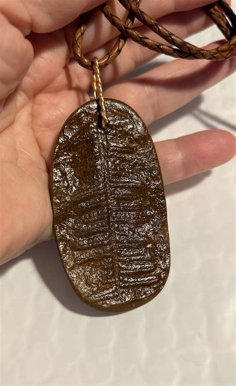 Fossil Tree Fern Necklace Gem