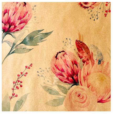 Kraft Bouquet Wrapping Sheet Protea Pack Of 200 Eco Plant Pack Uk