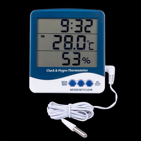 Hygrometer And Clock Hygrometer Large Lcd Indooroutdoor Lcd With