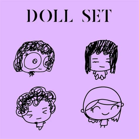 Premium Vector Doll Doodle Set Hand Drawn