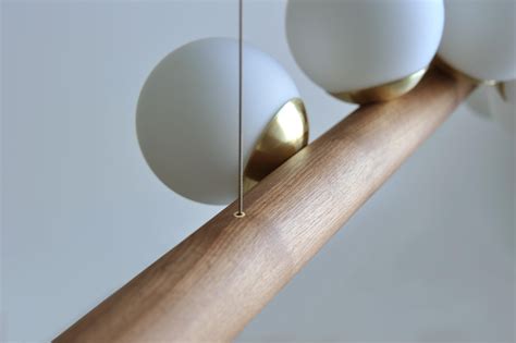 Walnut Large Willow Horizontal Pendant By Hollis And Morris For Sale At