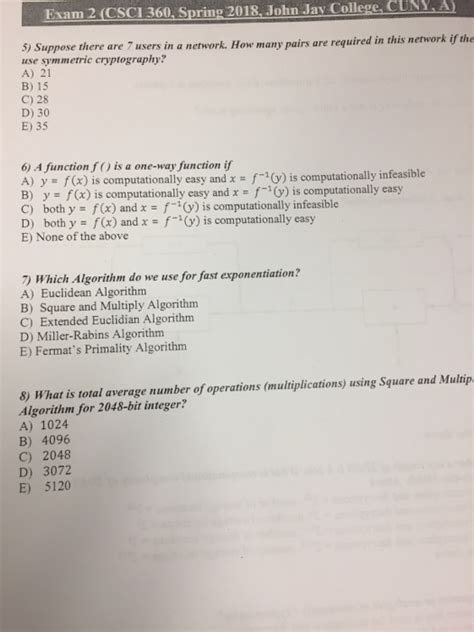 Solved Exam 2 Csci 360 Spring 2018 John Jay College