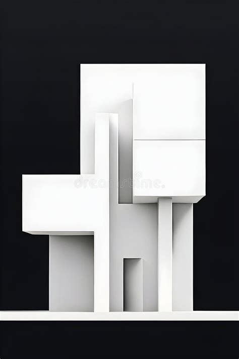 Abstract Wallpaper Illustration Symbolizing Architecture In Simple Geometric Forms Stock