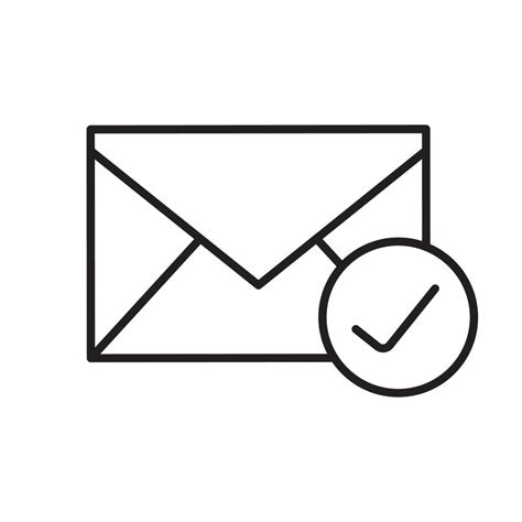 Checked Email Linear Icon Letter Thin Line Illustration Received Sms Message Contour Symbol