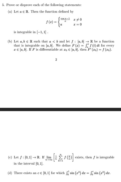 solved 5 prove or disprove each of the following