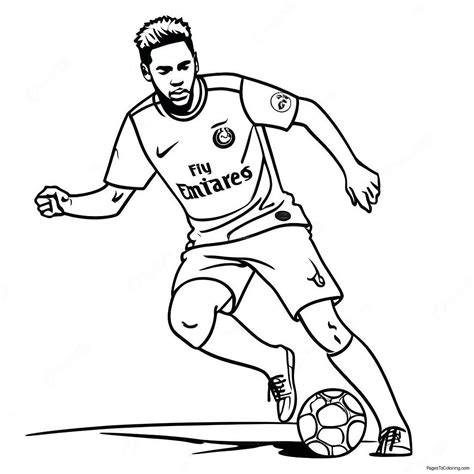 Neymar Psg Dribbling Coloring Page 17502 14279