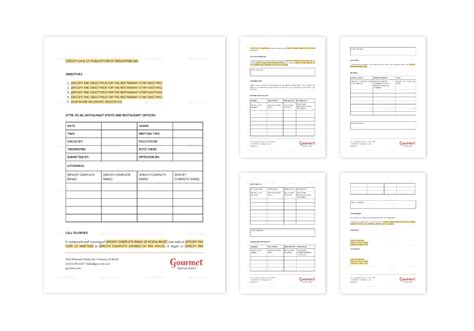 Restaurant Staff Meeting Memo Template Best Templates
