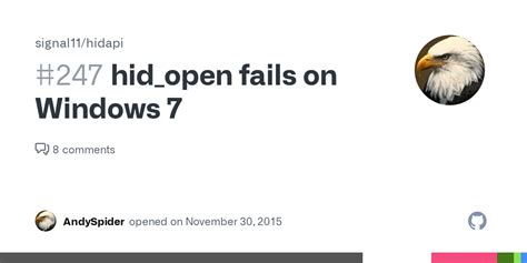 Hidopen Fails On Windows 7 · Issue 247 · Signal11hidapi · Github