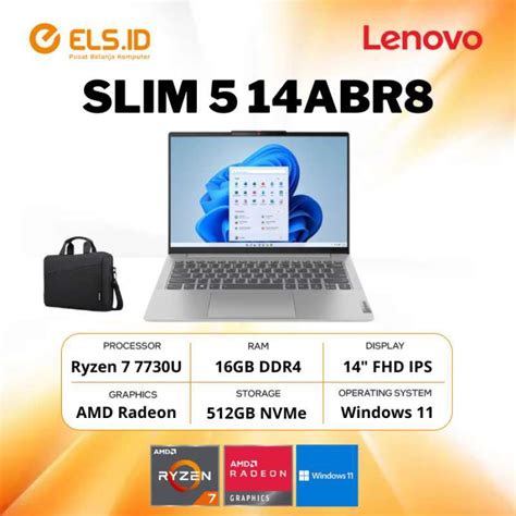 Jual Lenovo IdeaPad Slim ABR Ryzen U GB SSD GB FHD W OHS Di Seller ELS