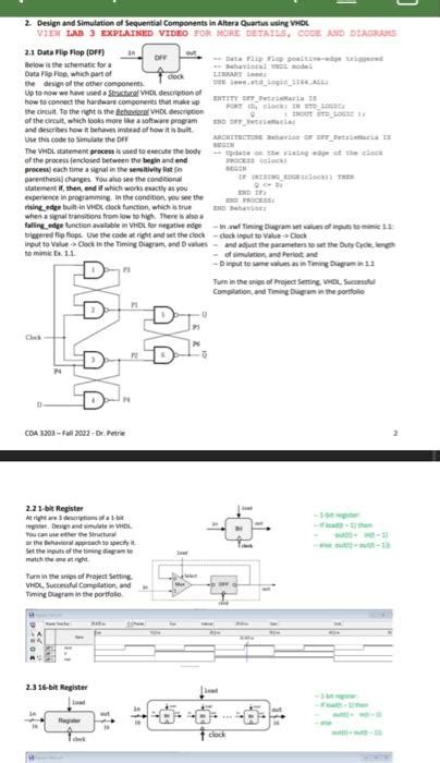 2 design and simulation of sequential components in