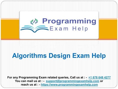 Algorithms Design Exam Help PPT