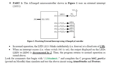 part 1 the atmega8 microcontroller shown in figure 1