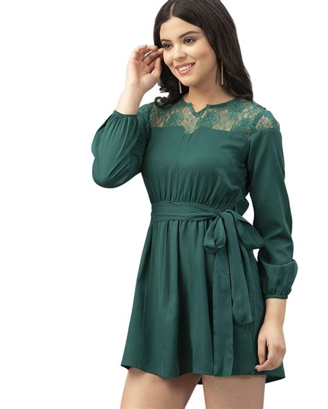 Buy Womens Green Sheer Dress For Women Green Online At Bewakoof