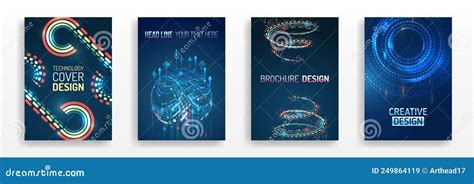 Abstract Vector Template In Hi Tech Style Modern Cover Design Using