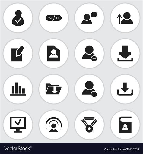 Set Of 16 Editable Internet Icons Includes Vector Image