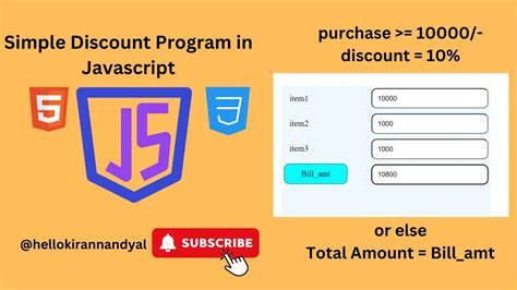 Javascript Tutorials For Beginners Write Simple Discount Program
