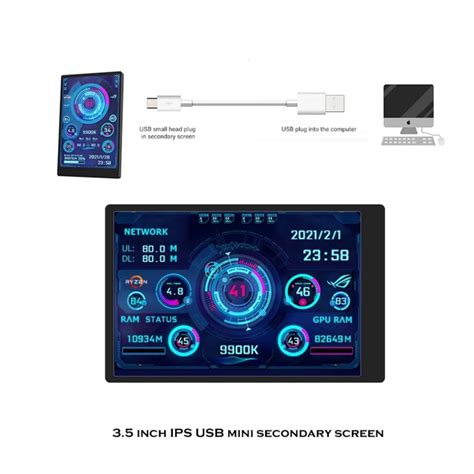 Jual Egrow Hlfec Second Screen Monitor Sensor Cpu Gpu Hdd Panel Ips 35 Inch Hl 3 Hitam