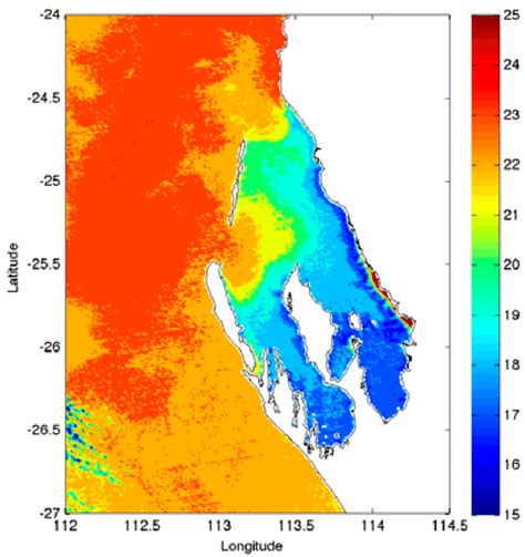 14 Getm Model Output Surface Temperature Deg C For Shark Bay July