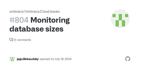 Monitoring Database Sizes · Issue 804 · Umbracoumbracocloudissues