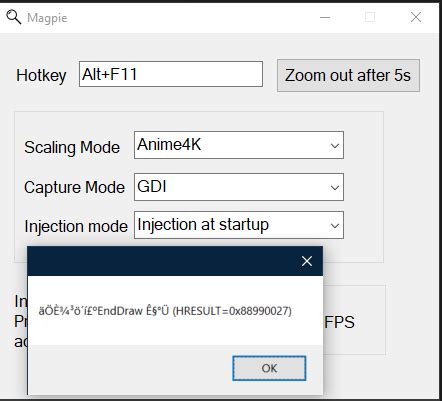 Capture Mode Injection Error When Using GDI Nothing Happens With WinRT Capture Issue