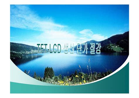 Tftlcd 제조공정 연구 자연공학