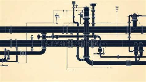 Detailed Depiction Of Gas Pipeline Flow With Minimalist Infographic