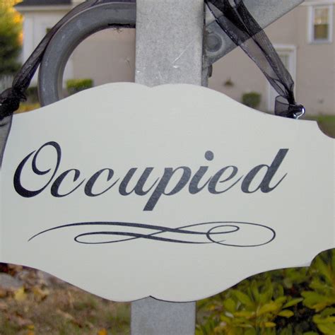 Bathroom Occupied Vacant Sign Etsy