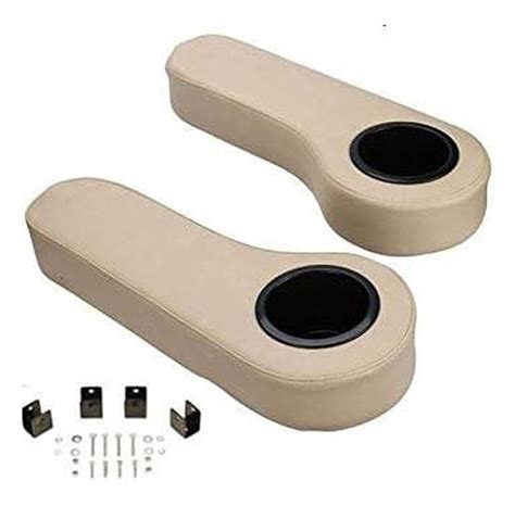 Golf Cart Rear Seat Arm Rests Beige W Cup Holders