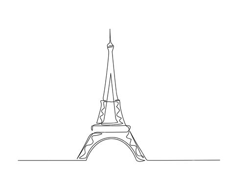 Premium Vector Continuous One Line Drawing Of Eiffel Tower Paris Landmark