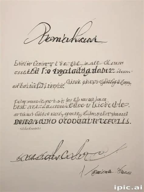 Elegant Calligraphy Displaying Artistic Script And Intricate Flourishes